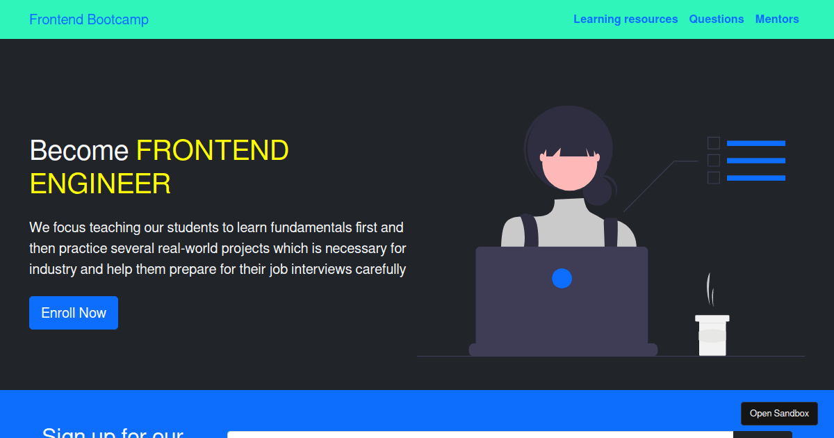 Learn bootstrap 5 - Codesandbox