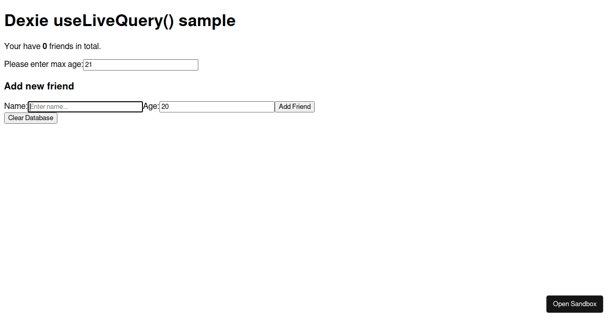 michalkrzych/Dexie-useLiveQuery-sample - Codesandbox