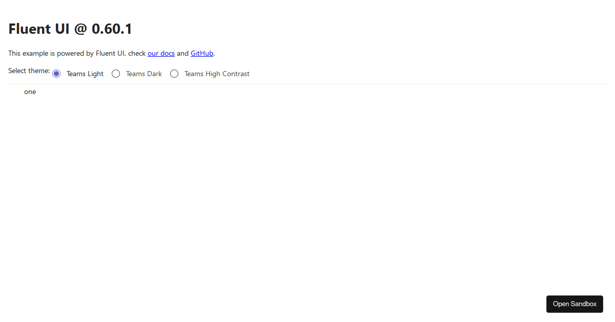 Fluent Ui Example Forked Codesandbox
