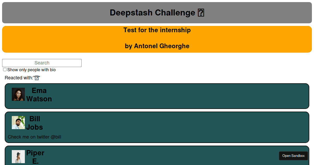 deepstash-react-challenge - Codesandbox