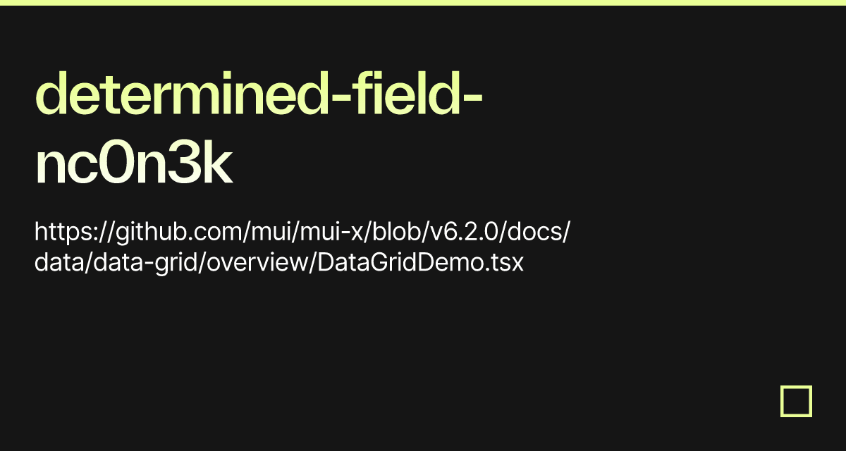determined-field-nc0n3k - Codesandbox