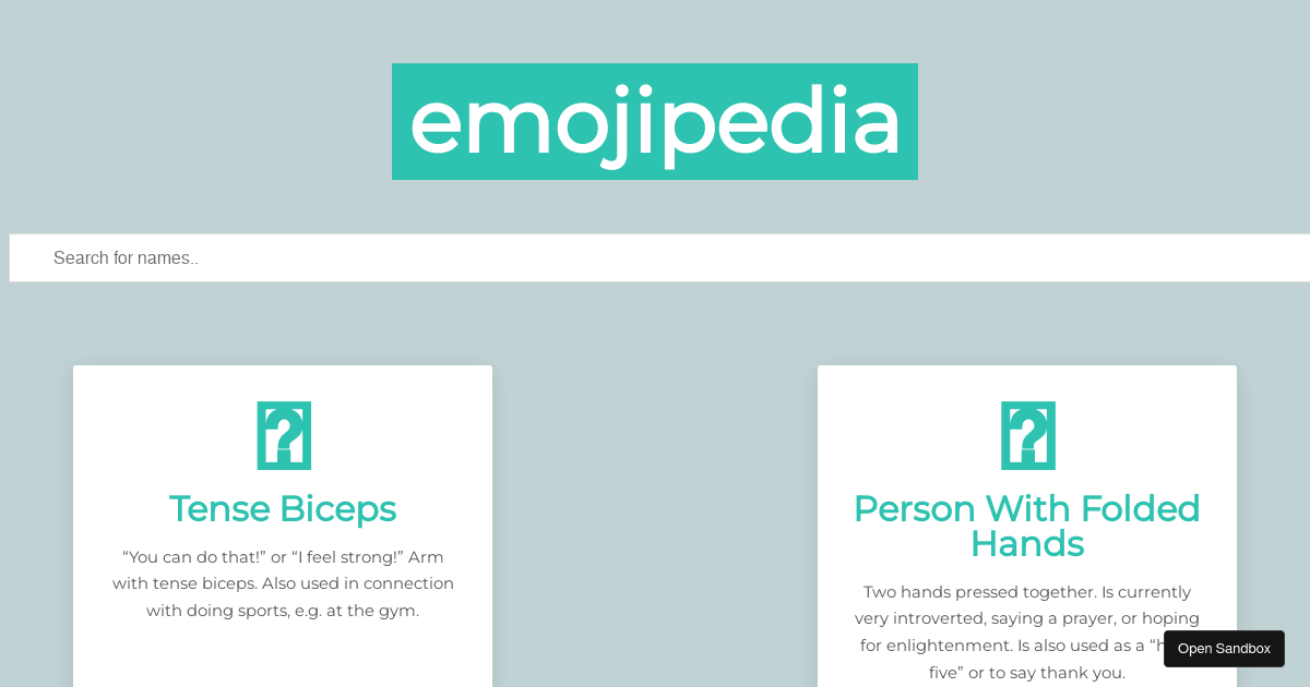 Emoji Site - Codesandbox