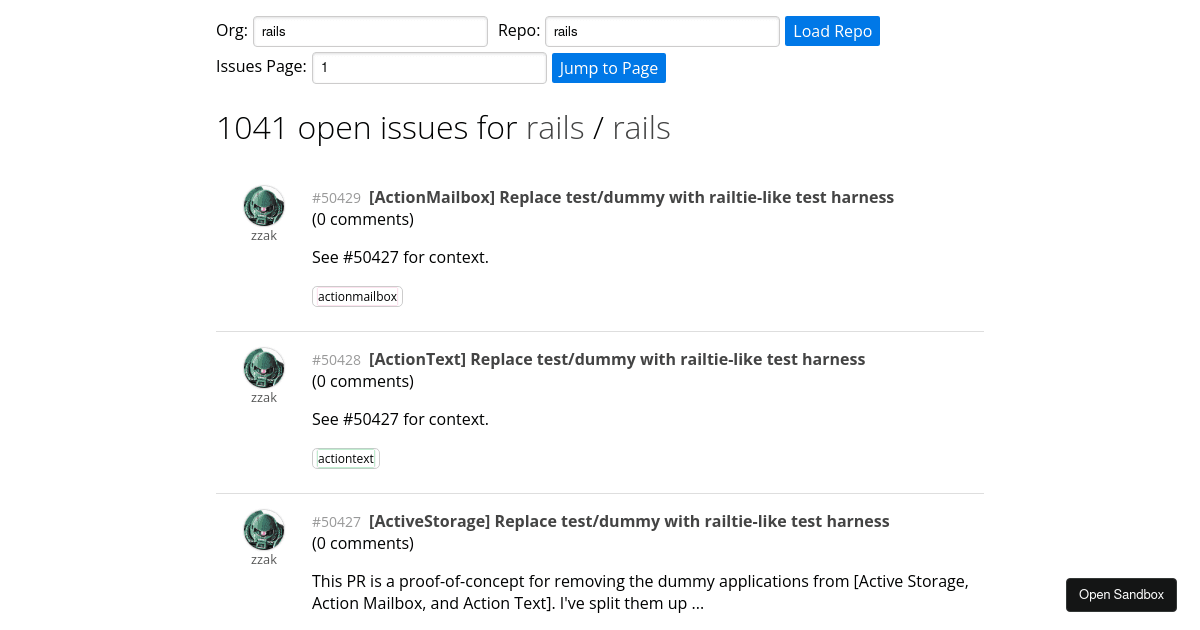 rsk-github-issues-example - Codesandbox