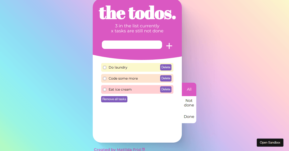 container fix the todos - Codesandbox container fix the todos - Codesandbox