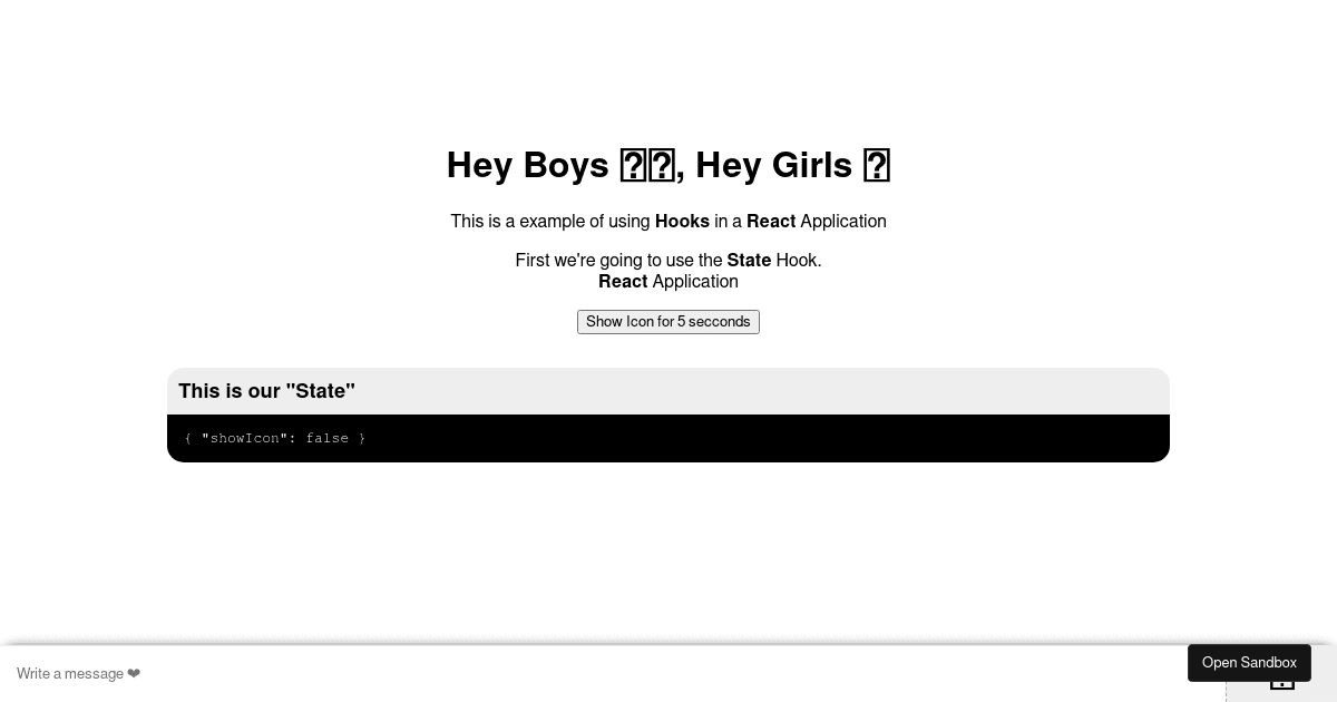 React Hooks Codesandbox 1553