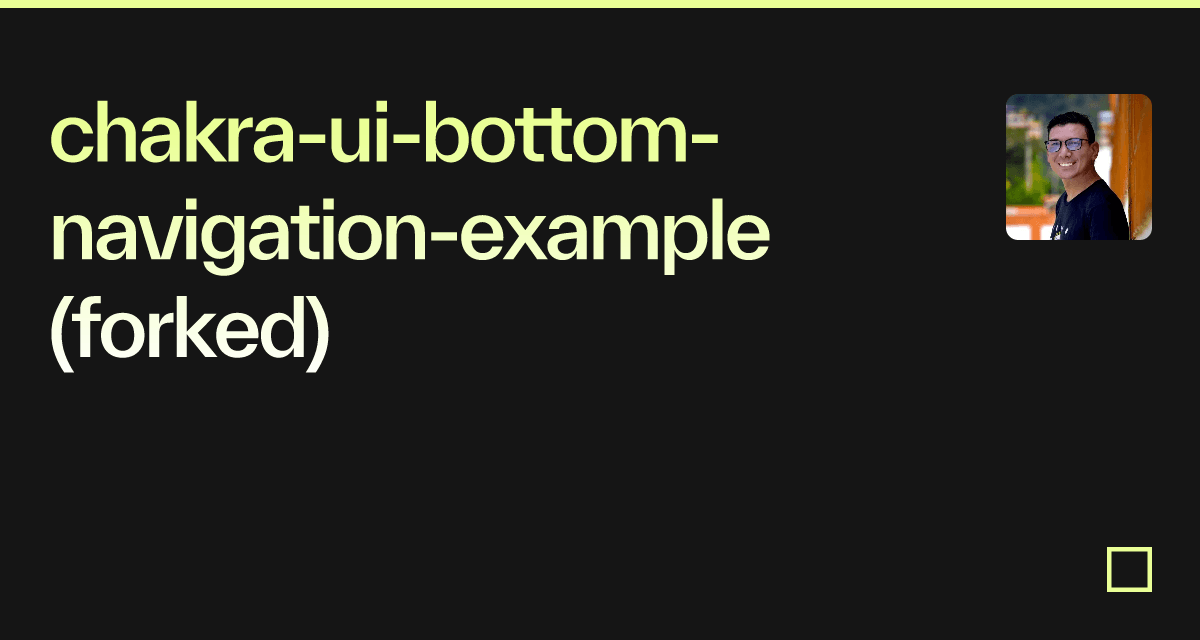 Chakra Ui Bottom Navigation Example Forked Codesandbox
