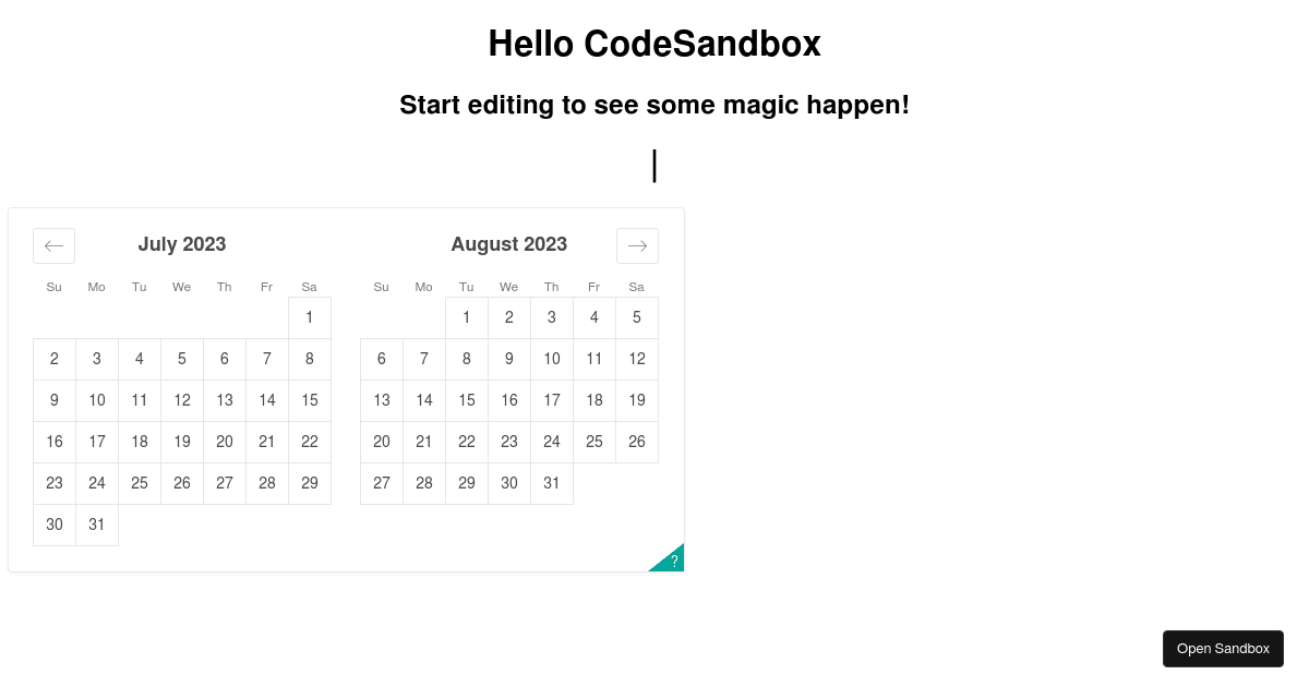React Dates Date Range Picker Forked Codesandbox