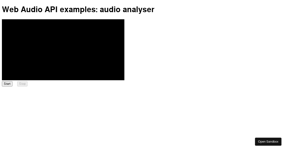 mdn/webaudio-examples: audio-analyser - Codesandbox