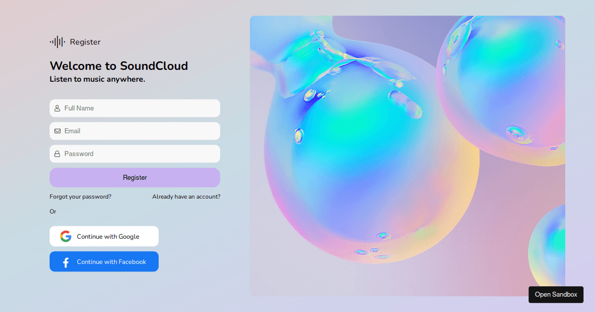 soundcloud - Codesandbox