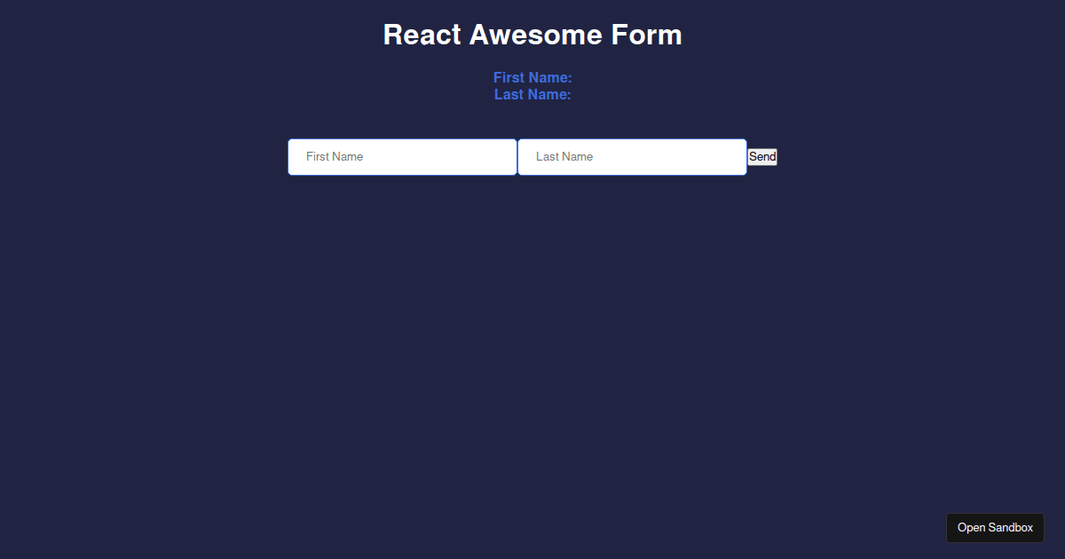 react-awesome-form | controlled - Codesandbox