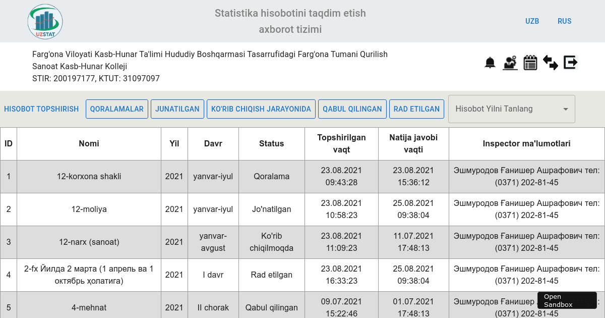 report - Codesandbox