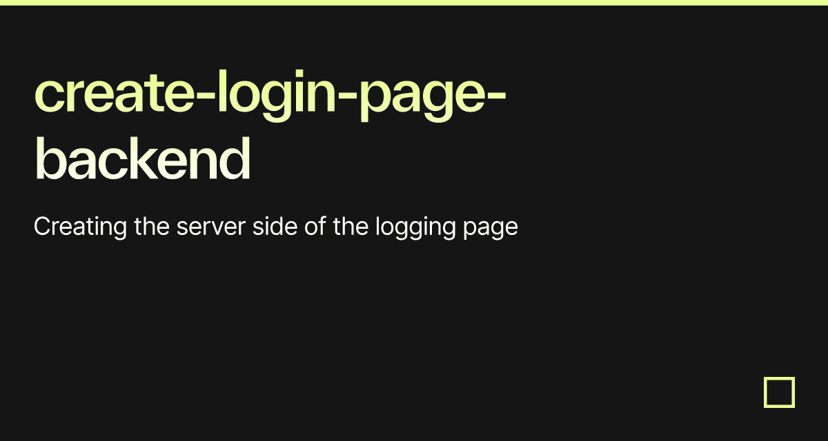 create-login-page-backend - Codesandbox