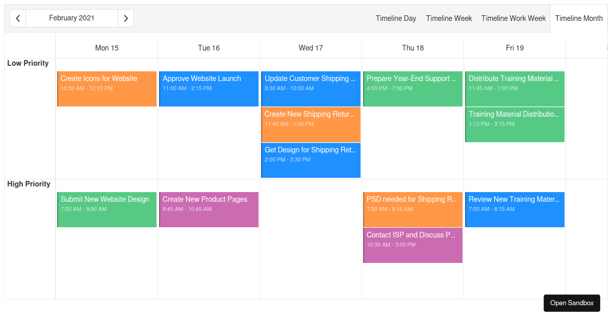 Timelines Devextreme Scheduler Codesandbox 