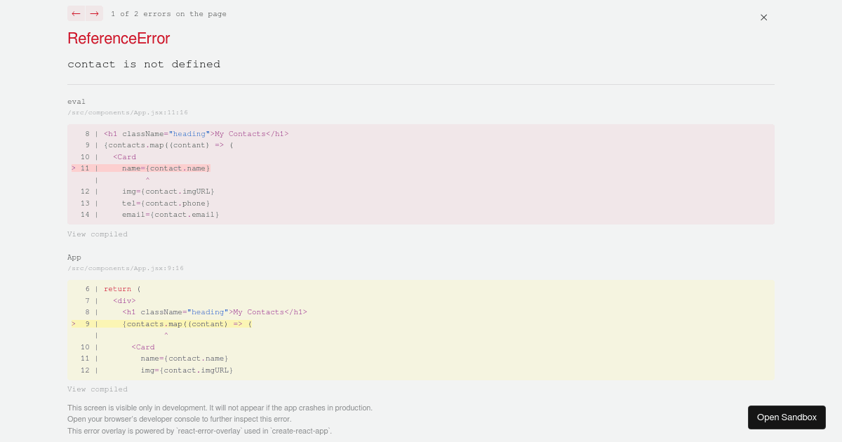 Mapping Components (forked) - Codesandbox