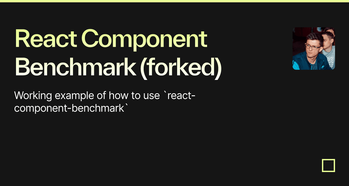 React Component Benchmark (forked) - Codesandbox React Component Benchmark (forked) - Codesandbox