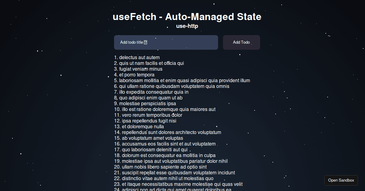 Usefetch Use Todo List App Auto Managed State Codesandbox