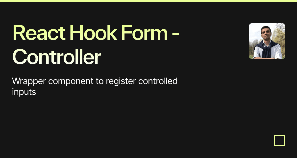 React Hook Form - Controller - Codesandbox React Hook Form - Controller - Codesandbox