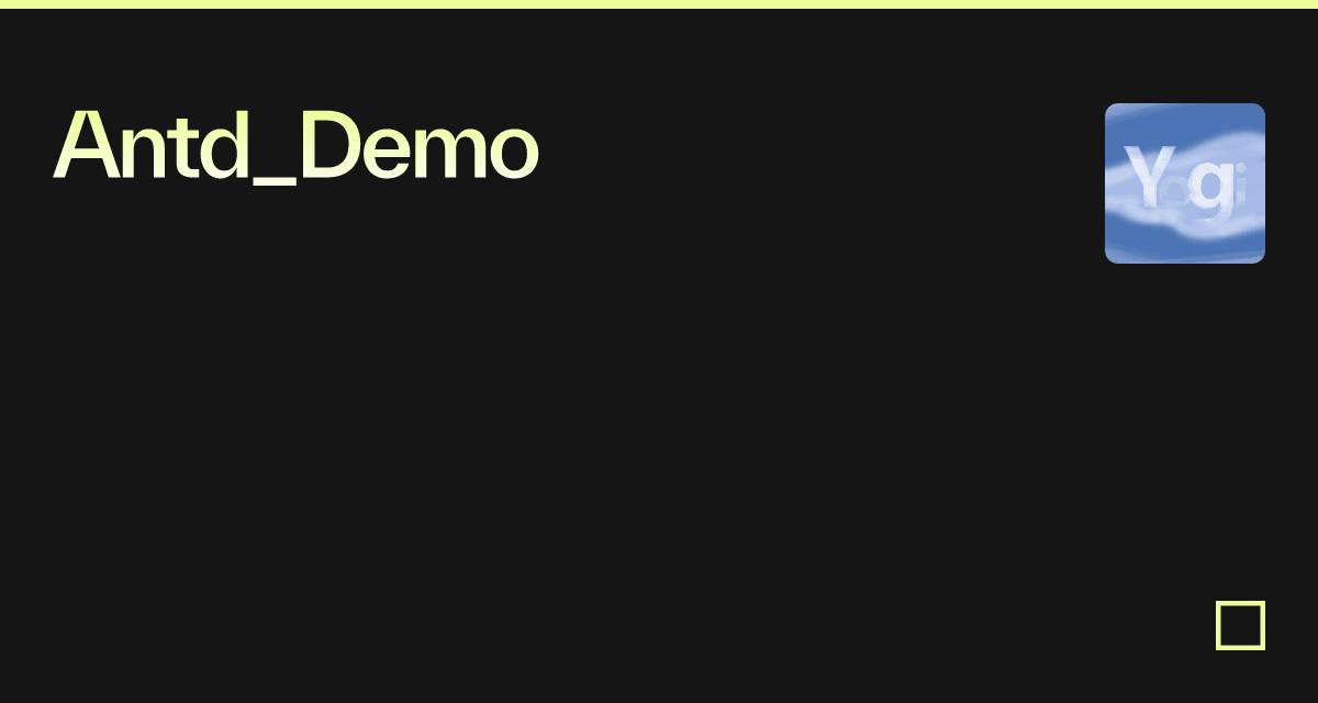 Antd_Demo - Codesandbox