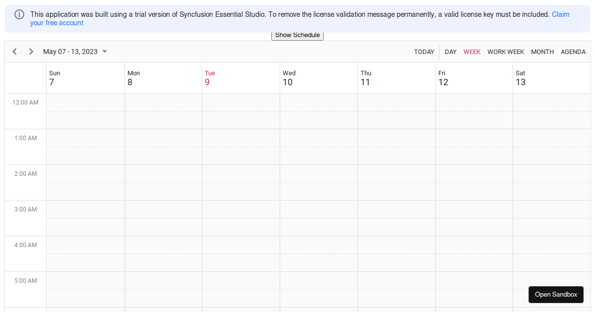 ej2 Vue Schedule and Grid inside the b-model sample (forked) - Codesandbox