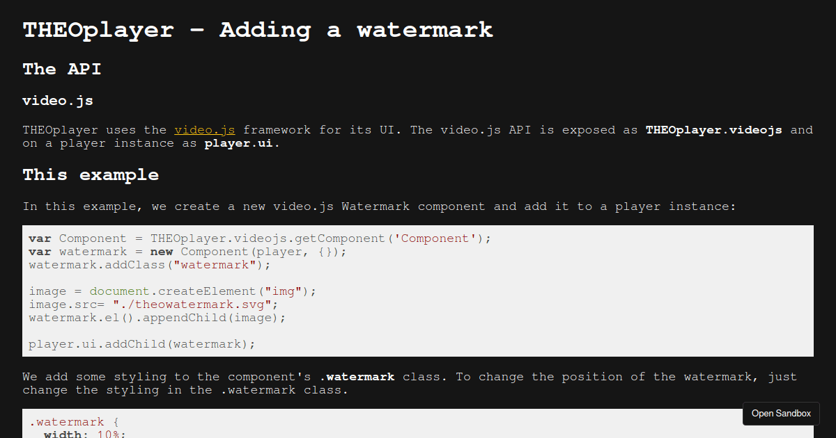 Adding a watermark - Codesandbox