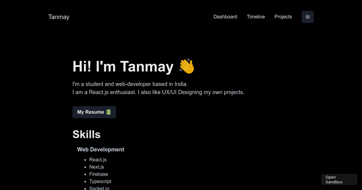 Portfolio Using Chakra Ui Codesandbox