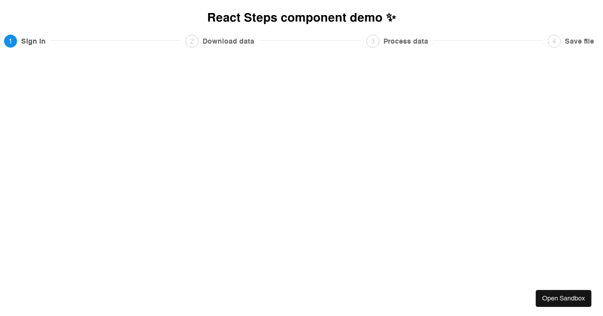 React steps vertical demo (forked) - Codesandbox React steps vertical demo (forked) - Codesandbox