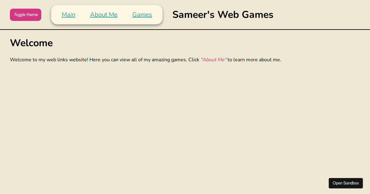 web-games-links - Codesandbox