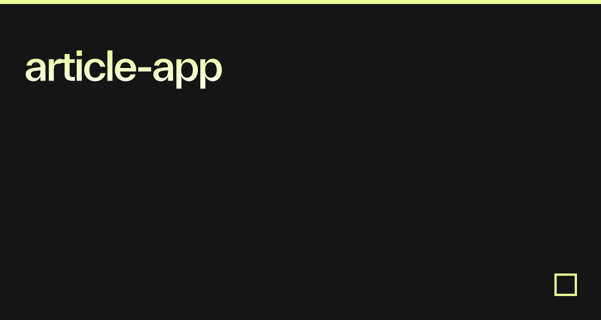 article-app - Codesandbox