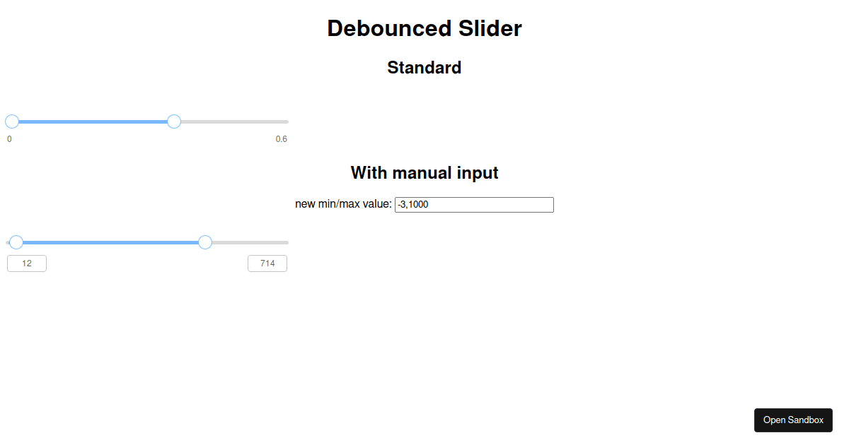 Debounced TypeScript Slider - Codesandbox