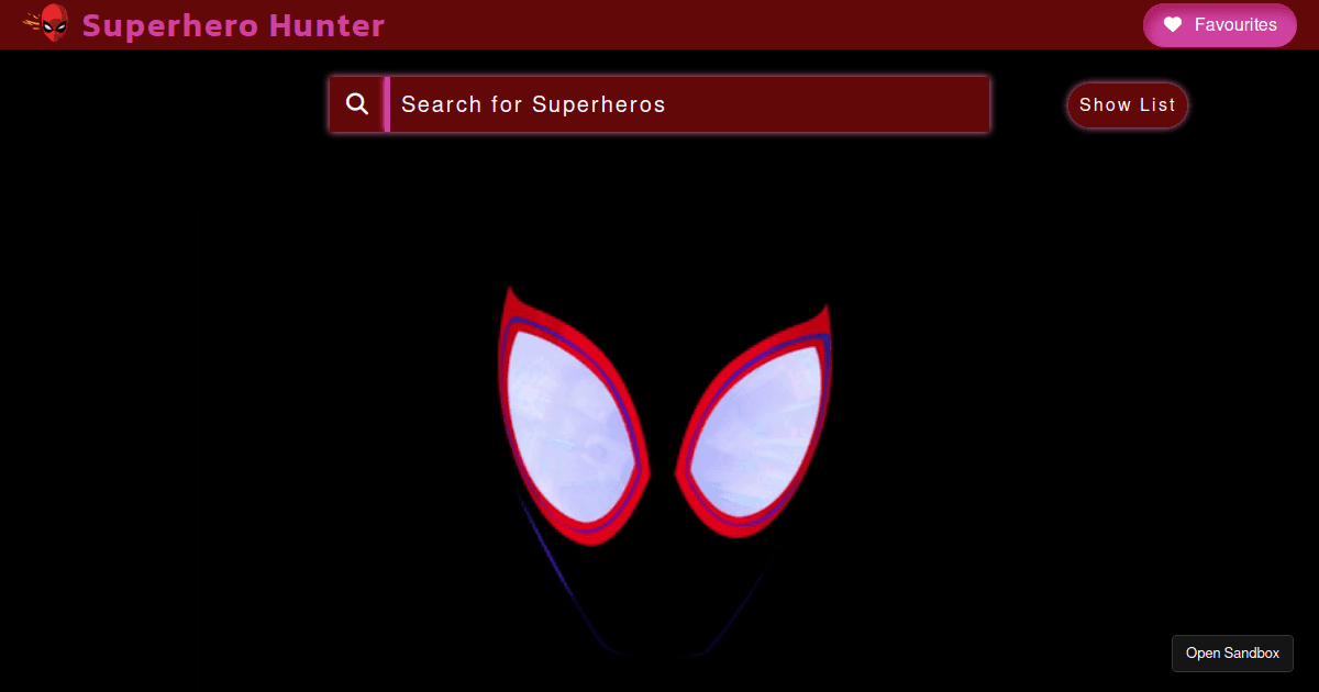 Superhero Hunter - Codesandbox