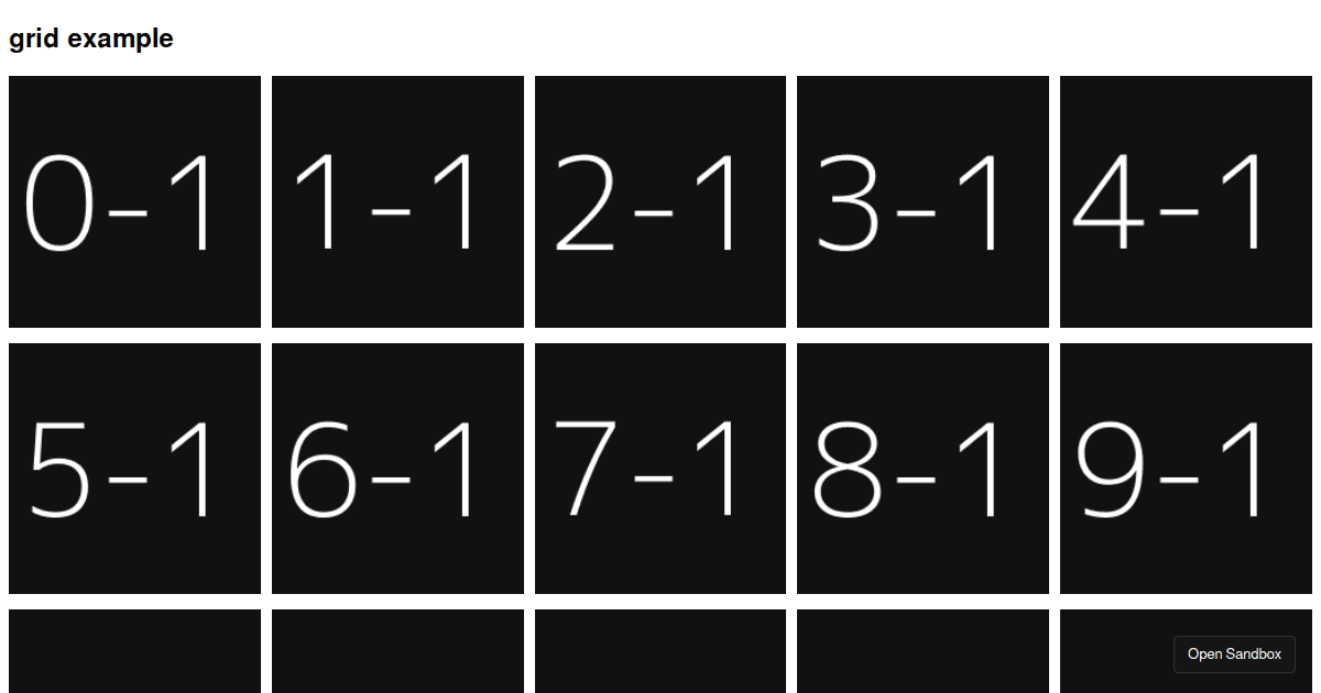 Grid Example Codesandbox
