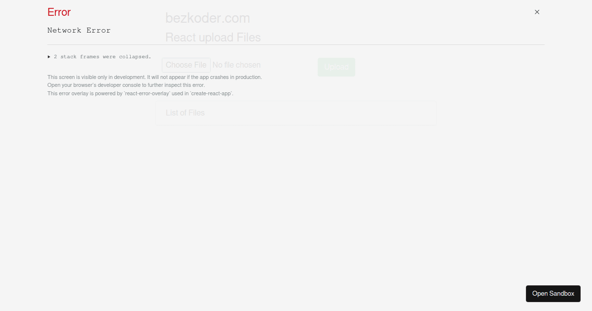 React File Upload Codesandbox