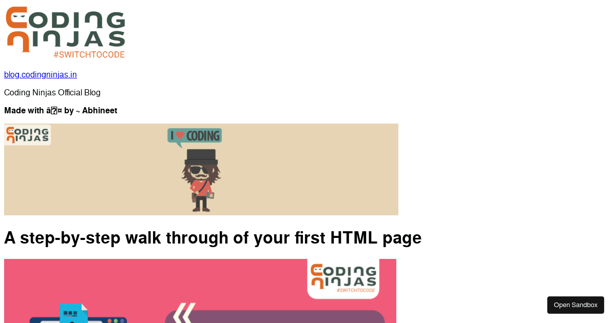 blog-walk-through-your-first-html-page - Codesandbox