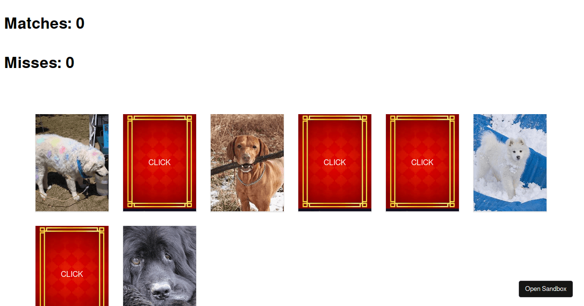 React Match Game - Codesandbox