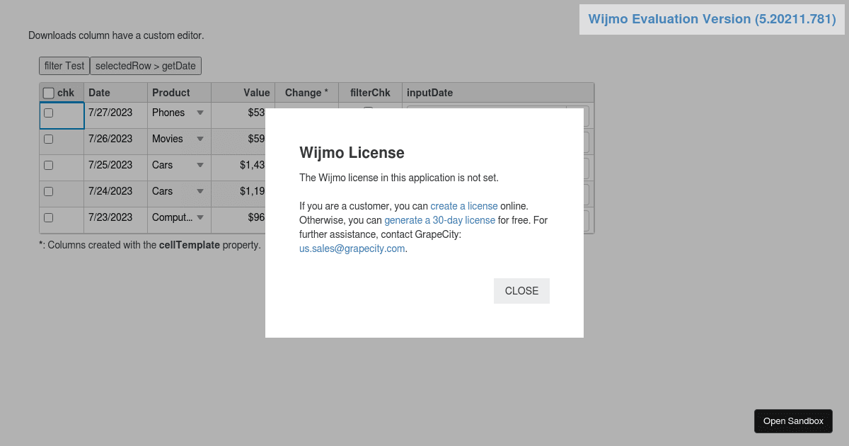 Vue2 Wijmo (forked) - Codesandbox