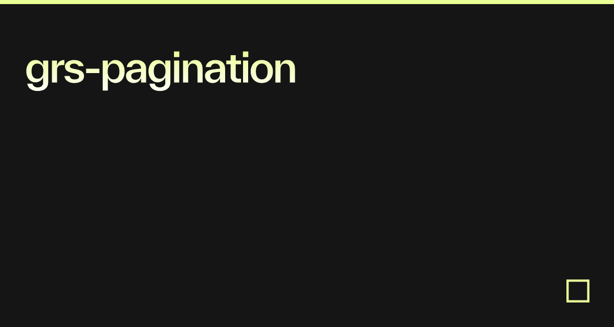 Grs Pagination Codesandbox