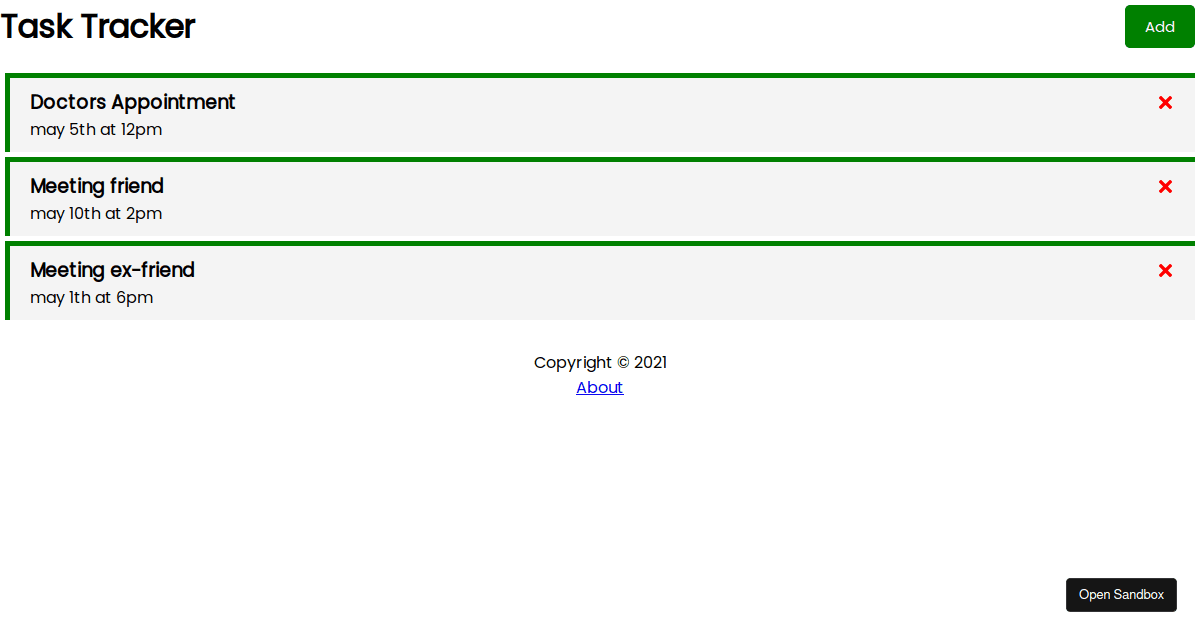 Task Tracker App Codesandbox