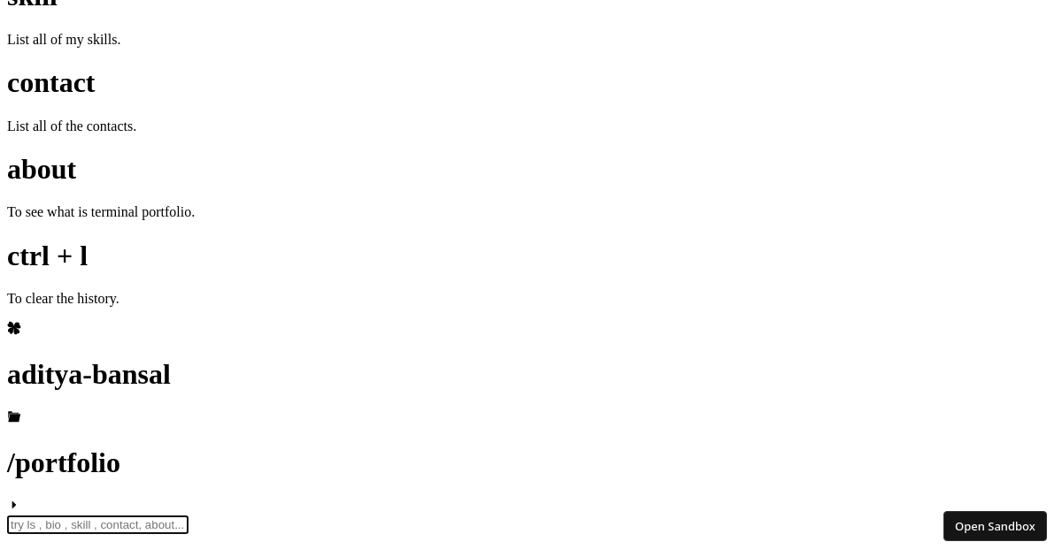 terminal-portfolio-typescript - Codesandbox