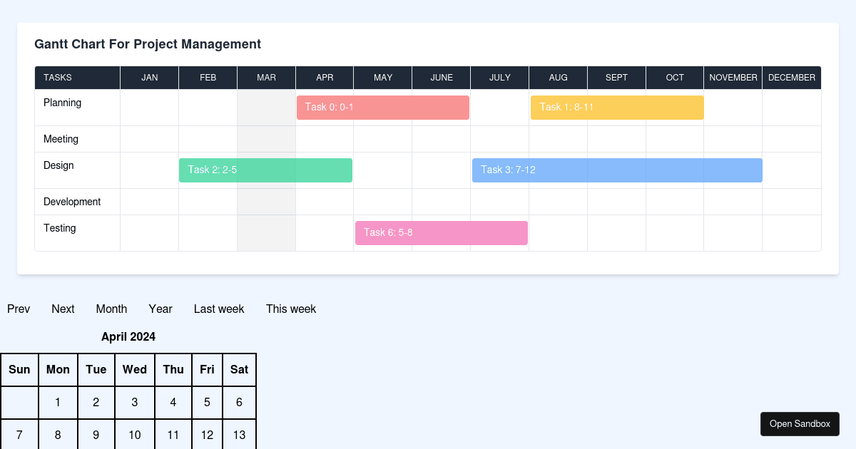 calender - Codesandbox