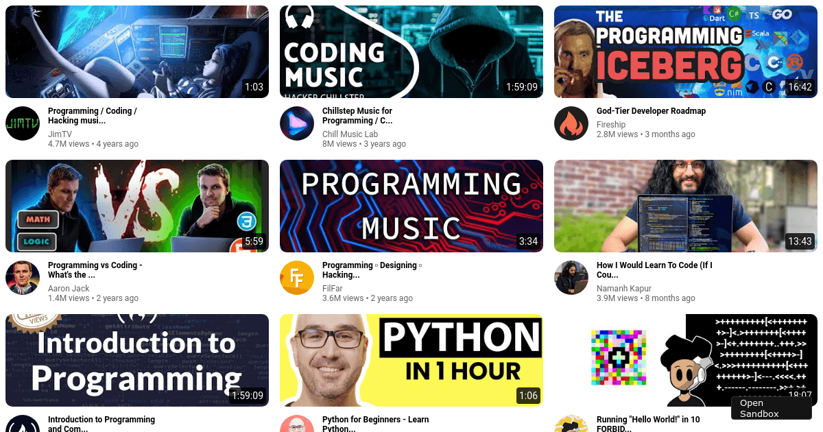 Youtube custom UI - Codesandbox