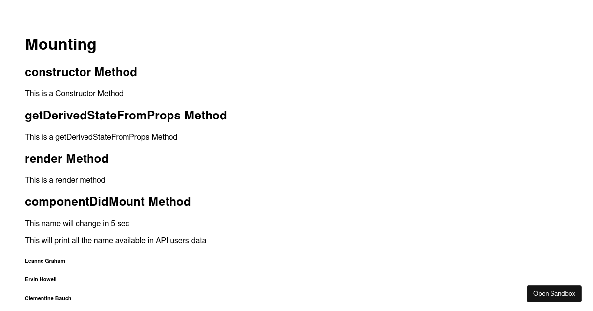 react-life-cycle-methods-with-examples - Codesandbox
