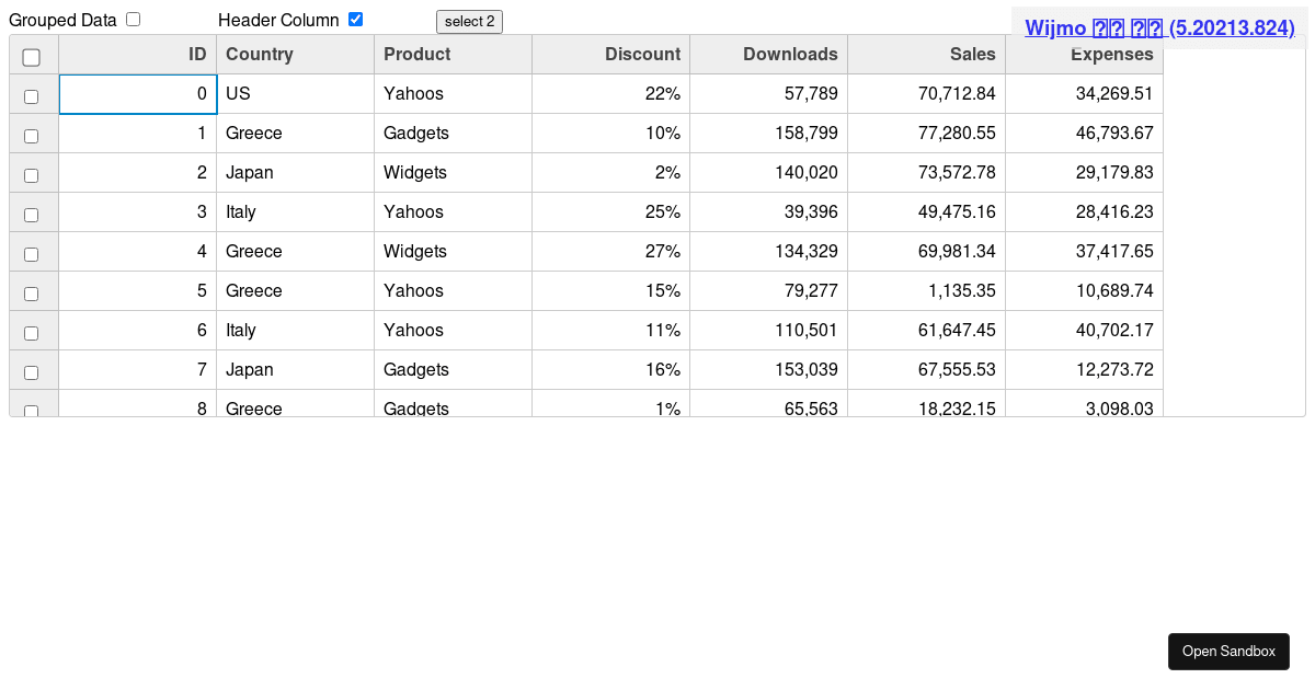 wijmo selector refresh - Codesandbox