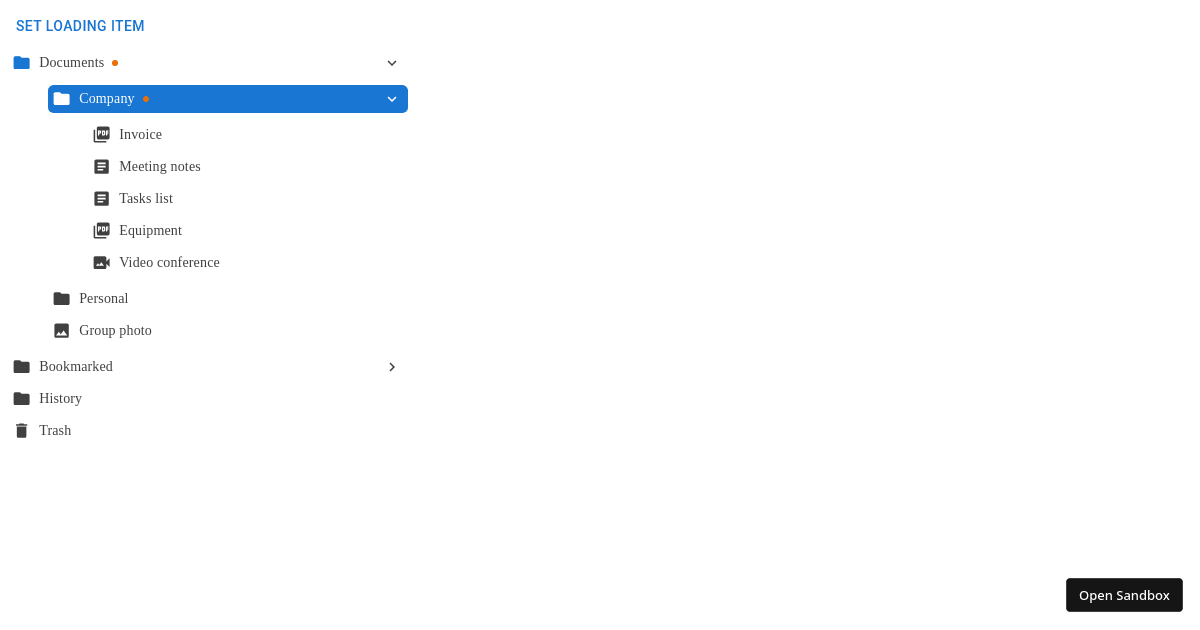 File explorer loading (forked) - Codesandbox