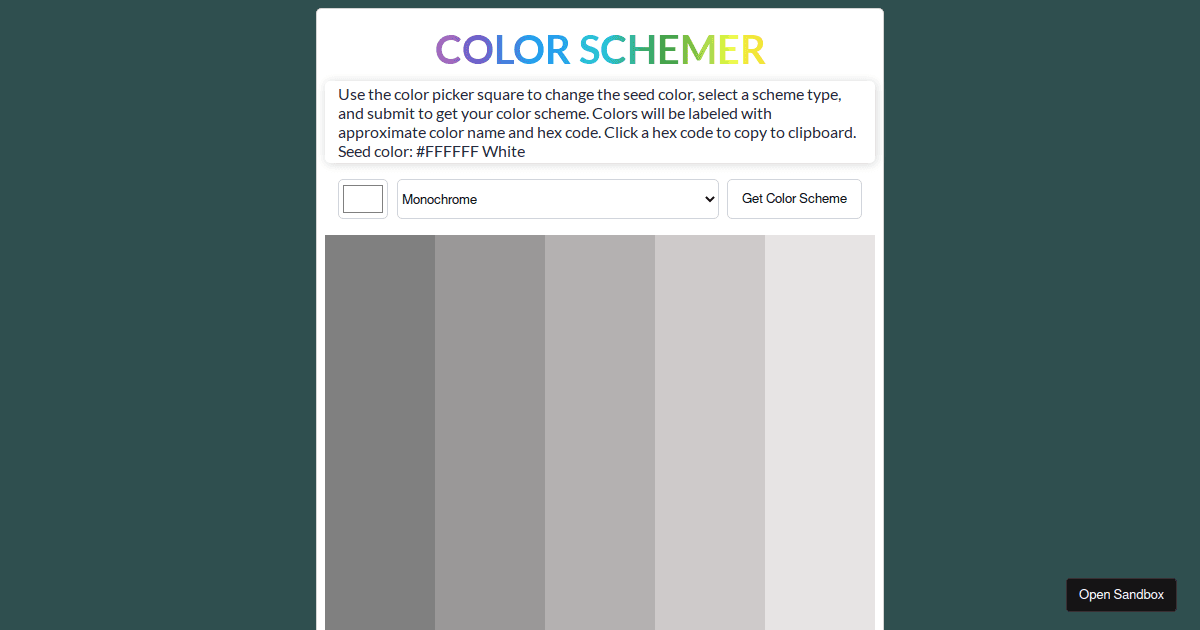 colorpicker - Codesandbox