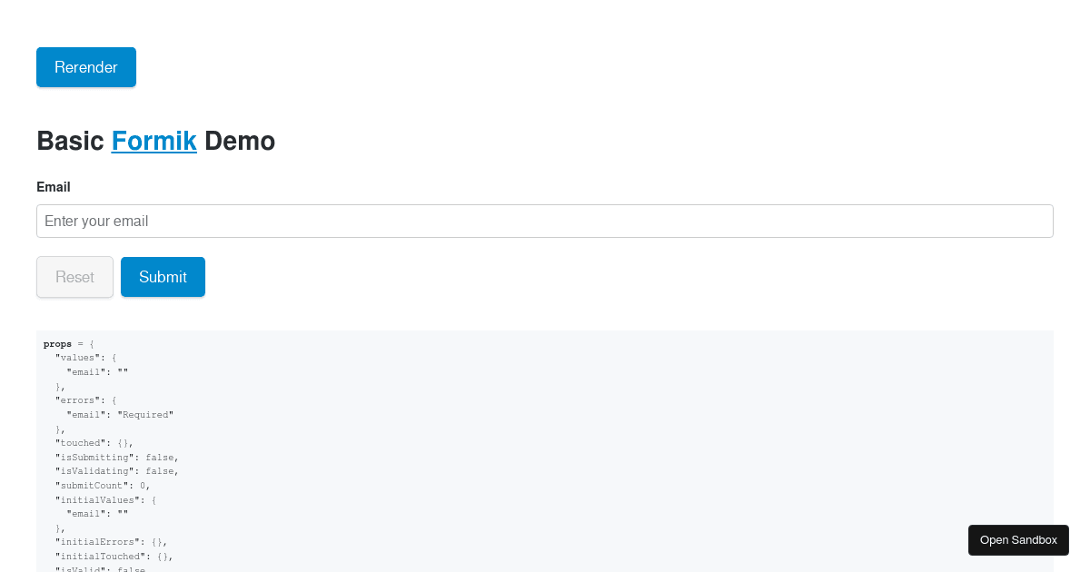 Formik Example - Codesandbox