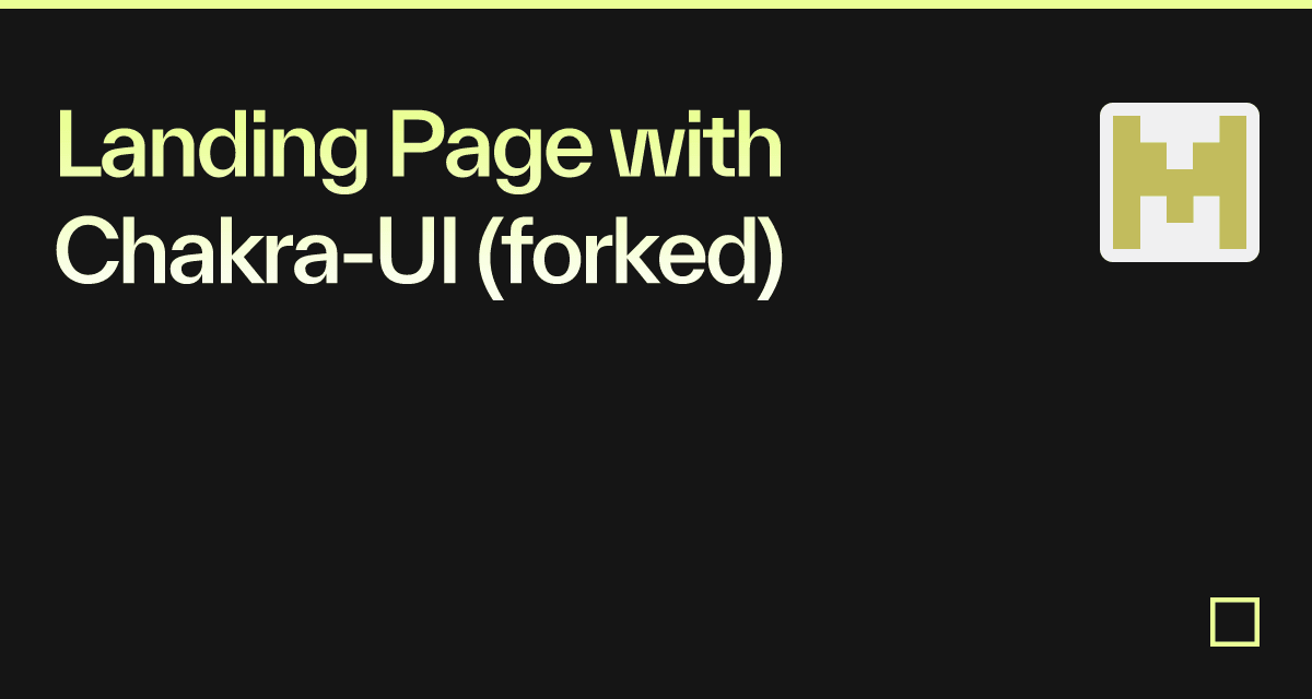Landing Page with Chakra-UI (forked) - Codesandbox