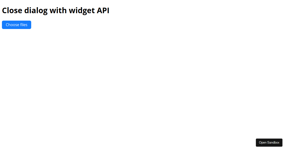 Close dialog programmatically - Codesandbox Close dialog programmatically - Codesandbox