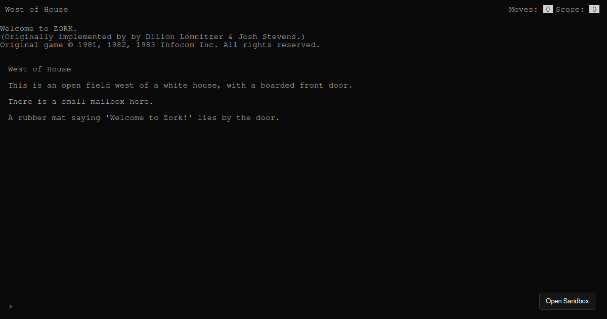 zork-nlp (forked) - Codesandbox
