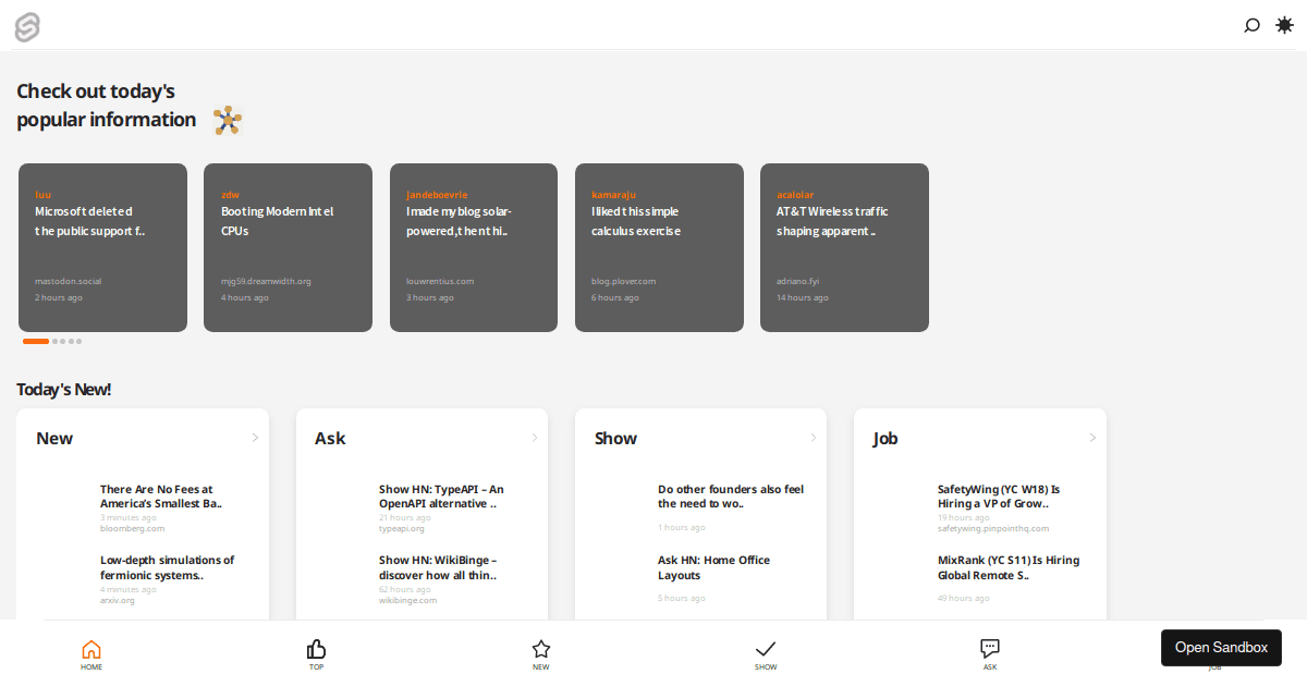 hacker-news - Codesandbox