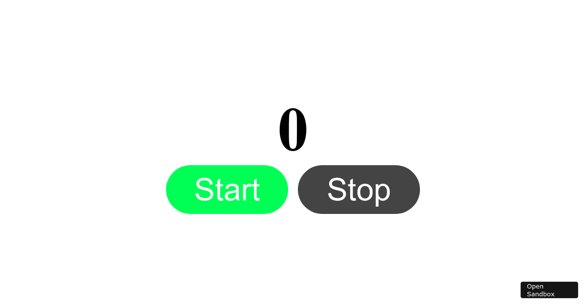 Counter Start and Stop - Codesandbox